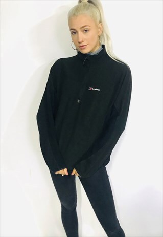 vintage BERGHAUS fleece 1/4 zip jumper sweater outdoors 90s | Beatniks ...